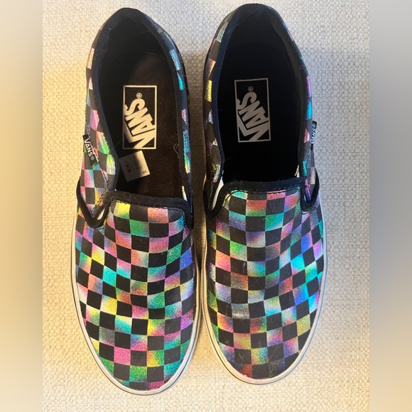 Vans | Shoes | Vans Multicolor Checkered Slipon Sneakers | Poshmark